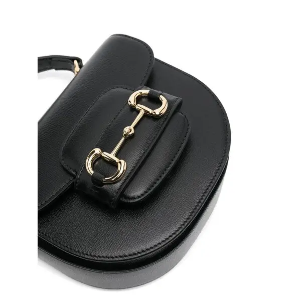 Gucci Horsebit Detail Shoulder Bag - Black