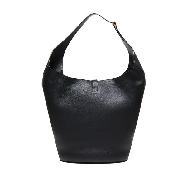 Saint Laurent Leather Tote Bag With Logo Plaque