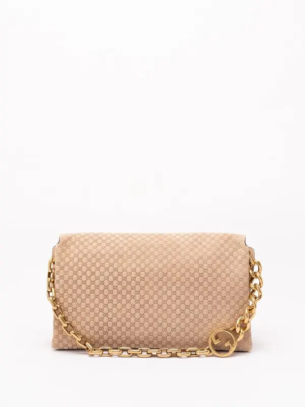 Gucci Gg Monogrammed Calf Leather Handbag