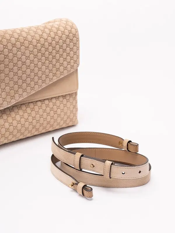 Gucci Gg Monogrammed Calf Leather Handbag