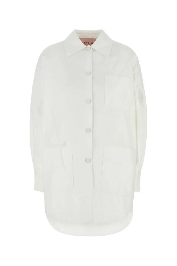 Valentino Garavani Oversize Cotton Blend Jacket - White