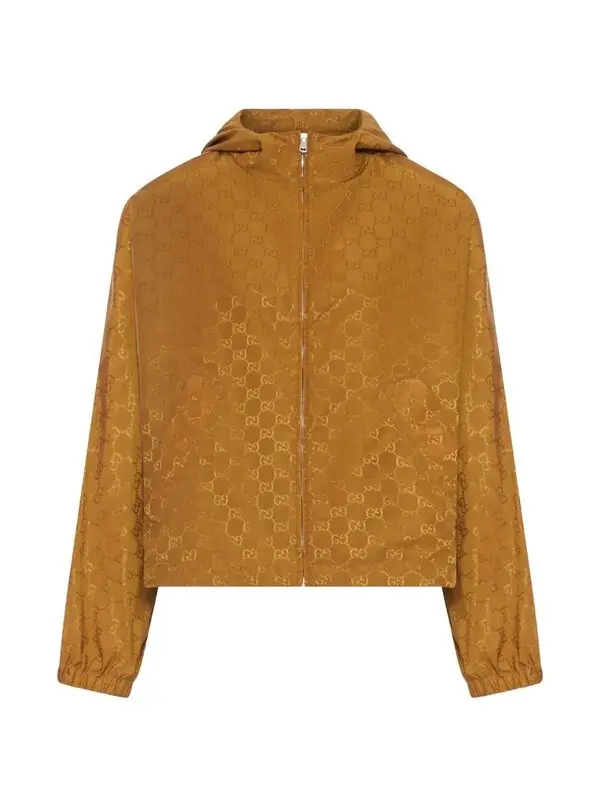 Gucci Gg All-over Print Hooded Bomber Jacket
