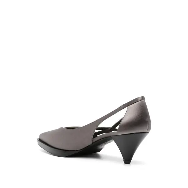 Prada Grey Satin Cut-out Pumps