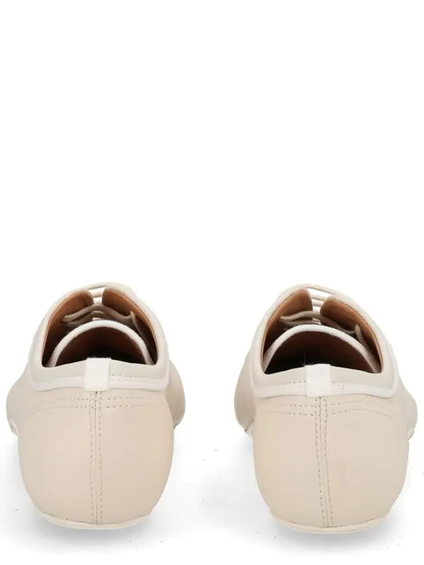 Dries Van Noten Leather Lace-up Ballerina Sneakers - White