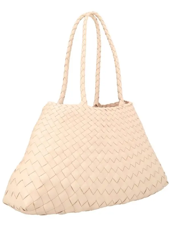 Dragon Diffusion Borsa Santa Croce Big Woven Leather Tote - Cream
