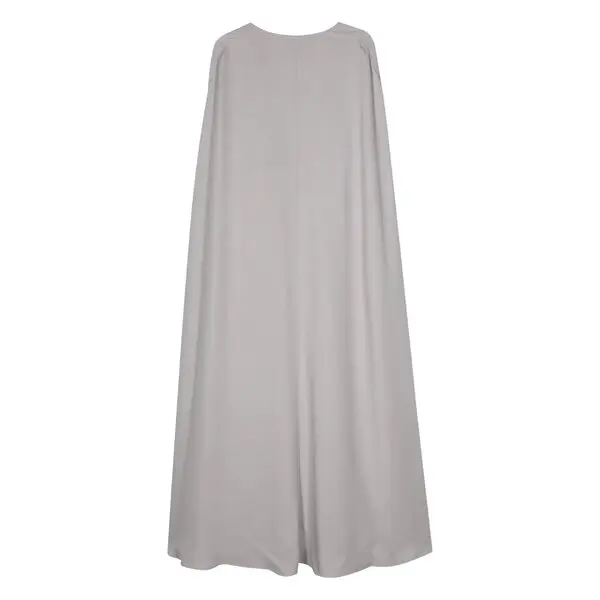 Valentino Garavani Grey Cape Design V-neck Dress