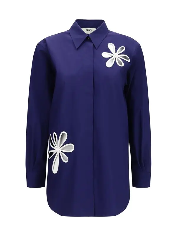 Fendi Ajour Motif Shirt - Blue