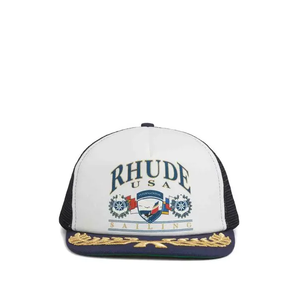 Rhude Graphic Print Trucker Hat - White