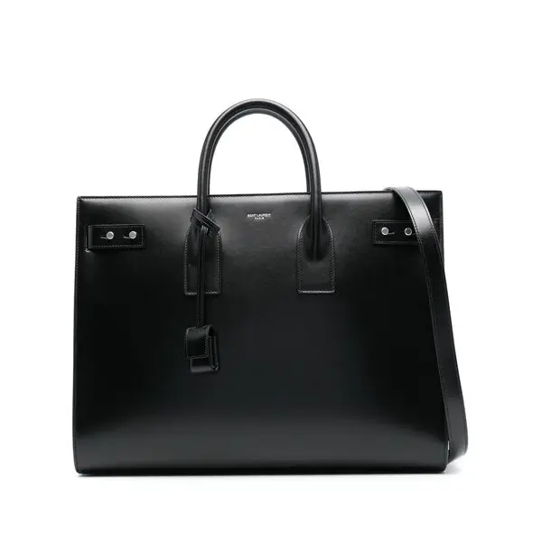 Saint Laurent Calf Leather Tote Bag - Black