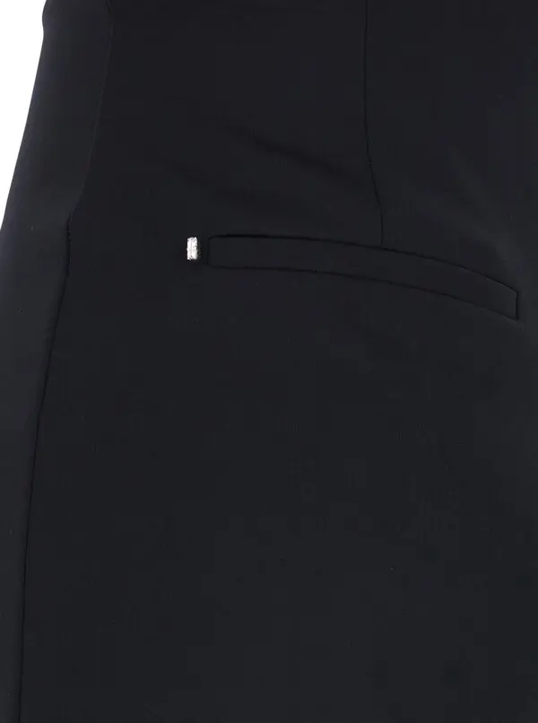 Sportmax Black Pants With High Waist Design And Applied Back Pockets In Fabric