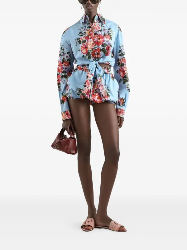 Dolce & Gabbana Floral Print Cotton Shirt - Multicolor