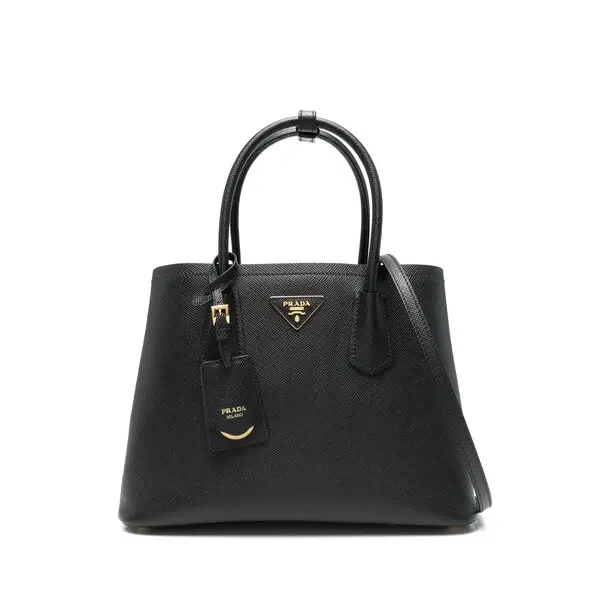 Prada Calf Leather Tote Bag - Black