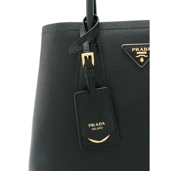 Prada Calf Leather Tote Bag - Black