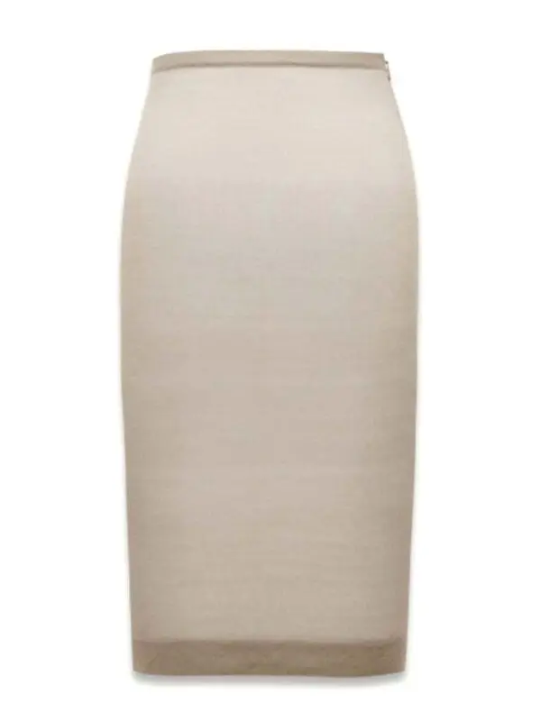 Saint Laurent Transparent Silk Knit Pencil Skirt
