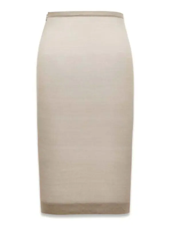 Saint Laurent Transparent Silk Knit Pencil Skirt