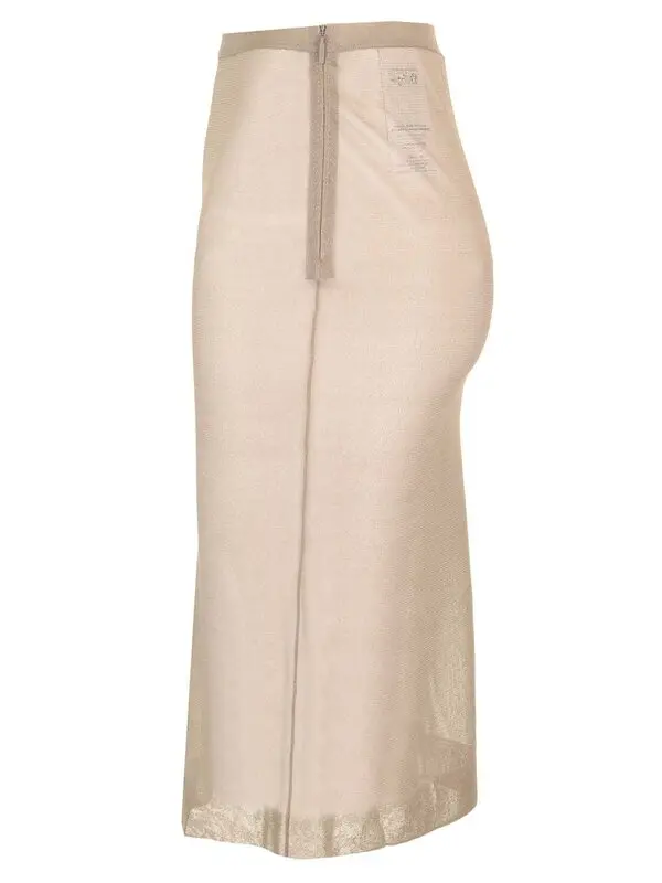 Saint Laurent Transparent Silk Knit Pencil Skirt