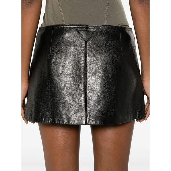 Prada A-line Skirt With Triangle Logo
