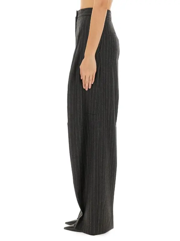 Sportmax Belgium Wide Leg Pinstripe Trousers - Multicolor