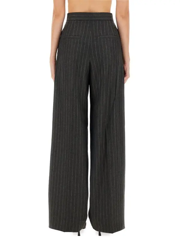 Sportmax Belgium Wide Leg Pinstripe Trousers - Multicolor