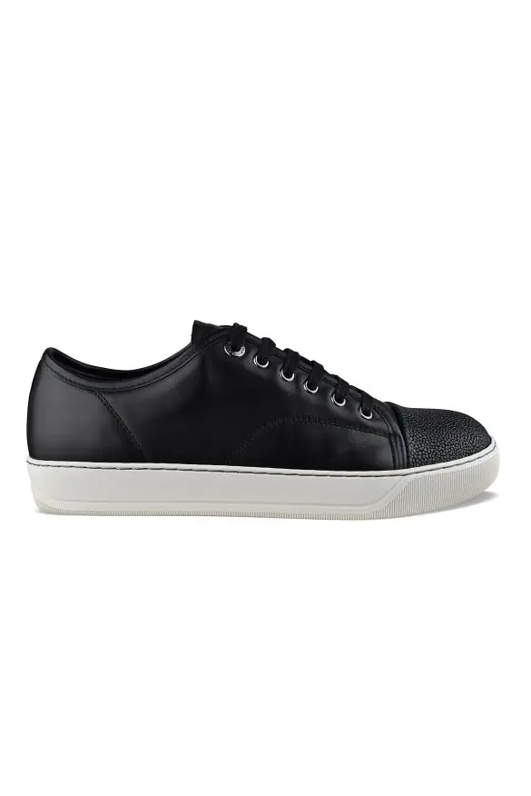 LANVIN Smooth Leather Low-top Sneakers - Black