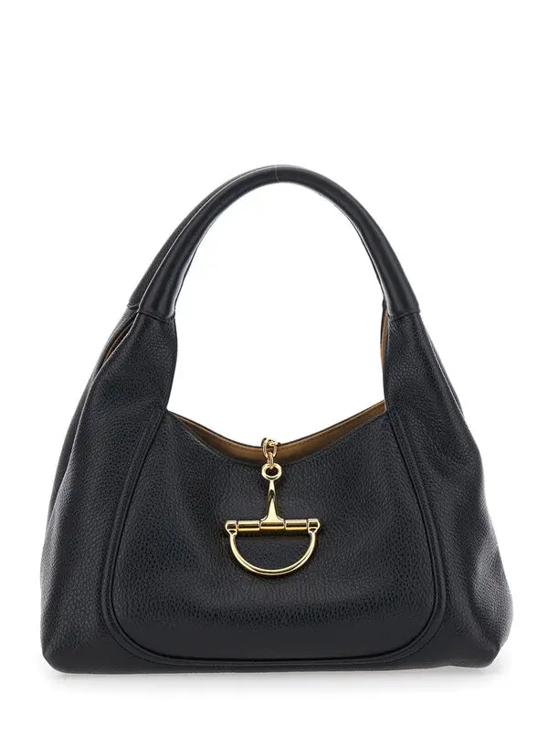 Gucci Softbit Grande Shoulder Bag With Maxi Horsebit In Hammered Leather - Multicolor