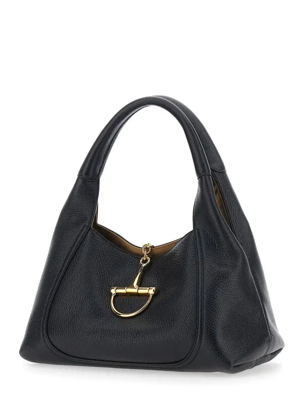 Gucci Softbit Grande Shoulder Bag With Maxi Horsebit In Hammered Leather - Multicolor