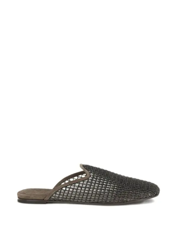 Brunello Cucinelli Open Knit Slip-on Slippers