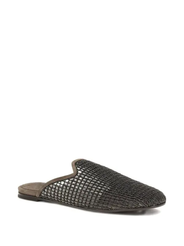 Brunello Cucinelli Open Knit Slip-on Slippers