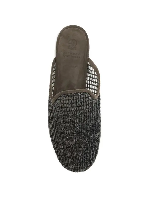 Brunello Cucinelli Open Knit Slip-on Slippers