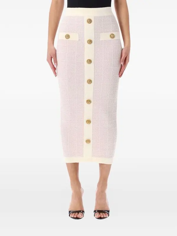 Balmain Tweed Long Skirt - Multicolor