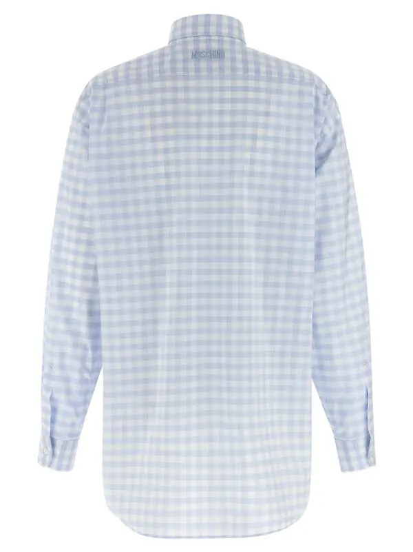Moschino Heart Vichy Cotton Poplin Shirt - Blue