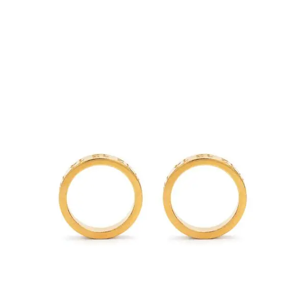 MAISON MARGIELA Tone Sterling Silver Engraved Circular Earrings