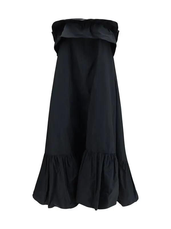Saint Laurent Sleeveless Country Dress In Technical Canvas - Black