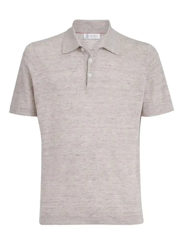 Brunello Cucinelli Linen And Cotton Knit Polo - Multicolor