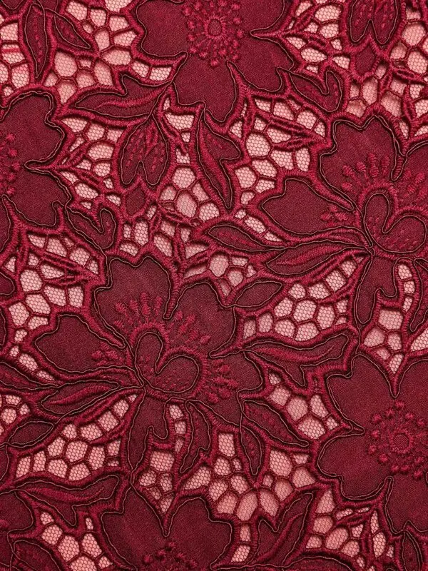 SELF-PORTRAIT Lace Midi Skirt - Red