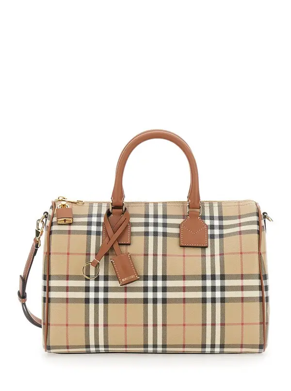 Burberry Check Motif Bowling Handbag