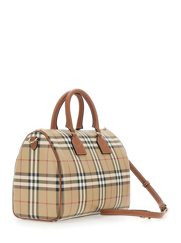 Burberry Check Motif Bowling Handbag