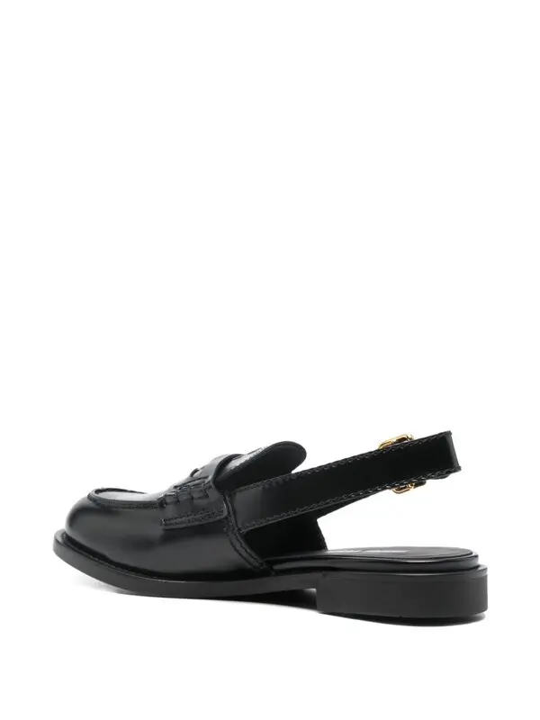 Miu Miu Leather Slingback Loafers - Multicolor