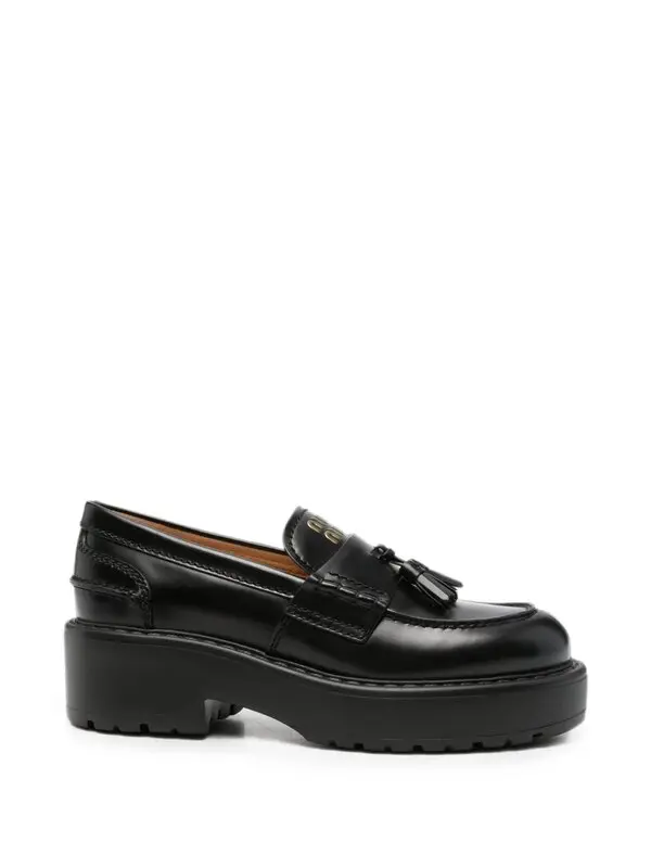 Miu Miu Leather Slingback Loafers - Multicolor