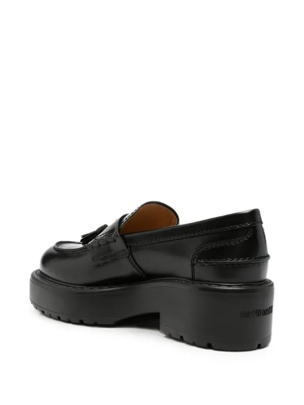 Miu Miu Leather Slingback Loafers - Multicolor