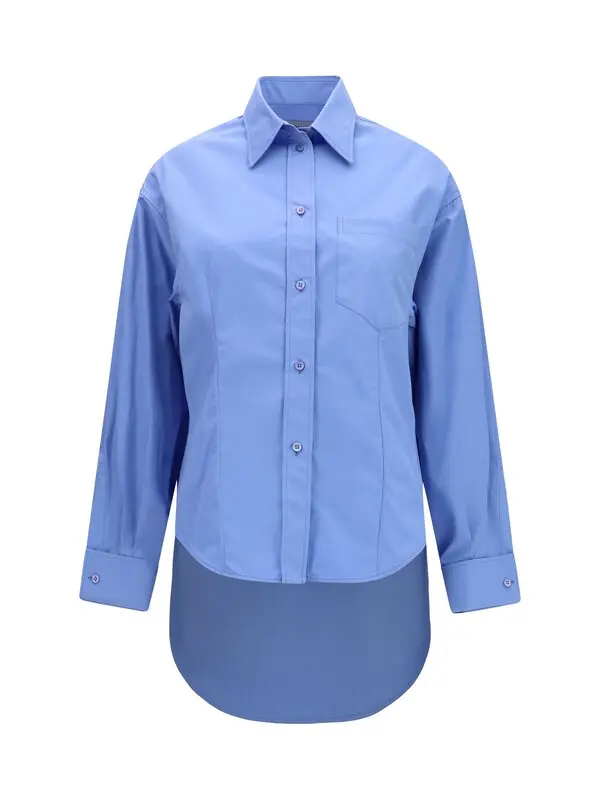 Balenciaga Asymmetric Long-sleeve Shirt - Blue