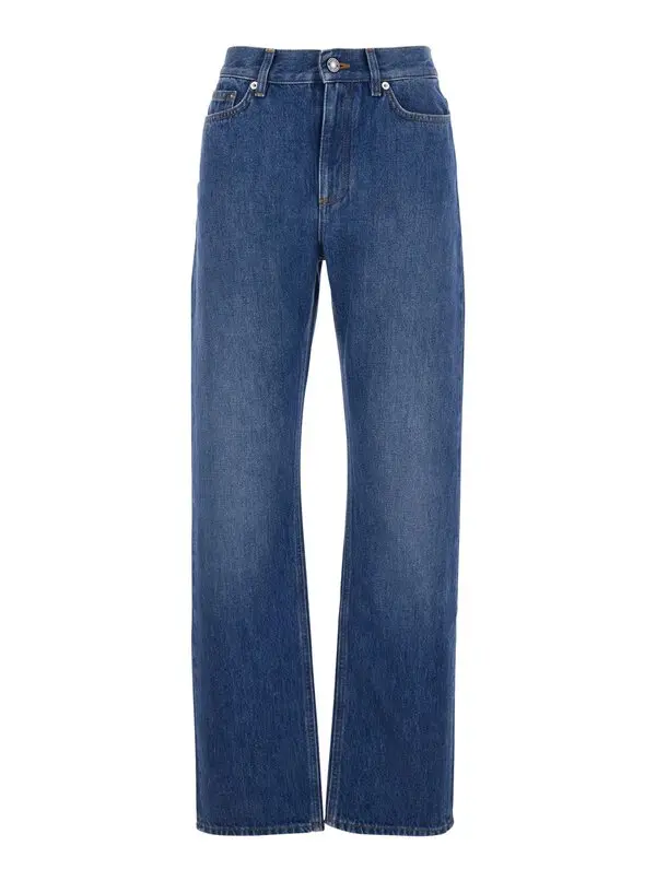 Givenchy Blue Denim Jeans With Logo Patch - Multicolor