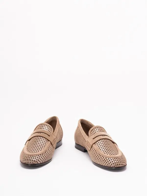 Brunello Cucinelli Perforated Calfskin Loafers - Multicolor
