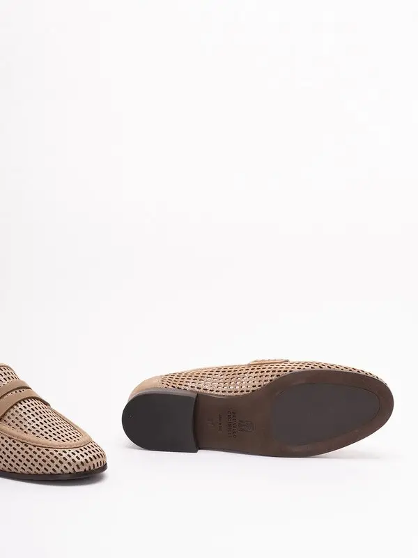 Brunello Cucinelli Perforated Calfskin Loafers - Multicolor