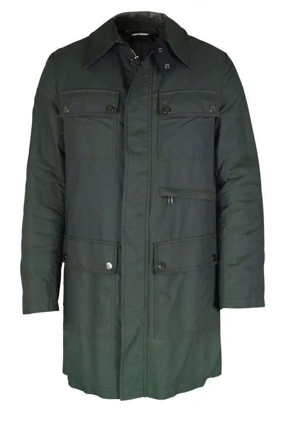 Dolce & Gabbana Nylon And Wool Coat With Buttoned Pockets - Yellow