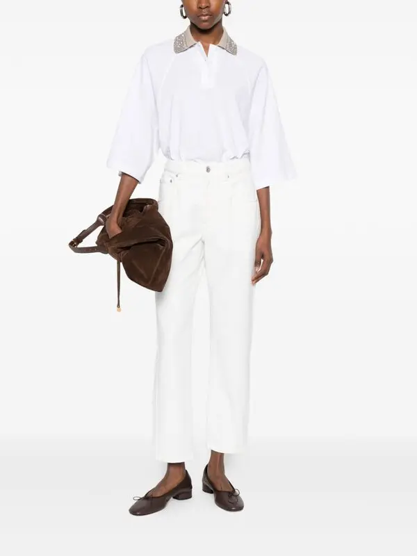 Brunello Cucinelli White Cotton Trousers