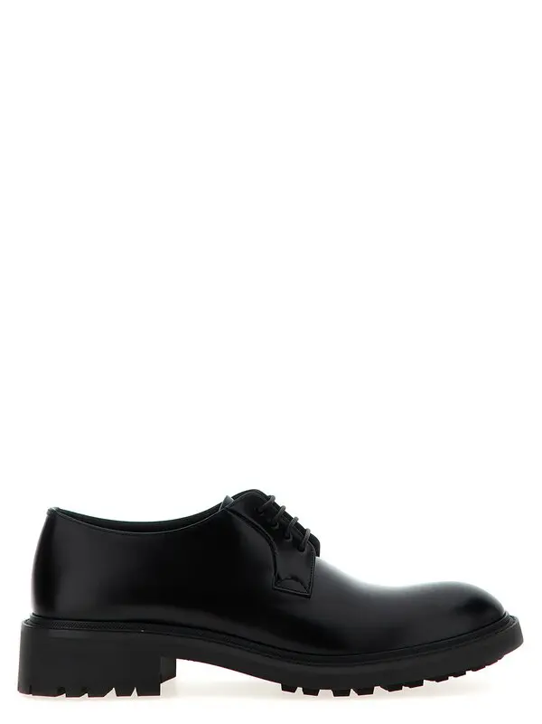 Saint Laurent Antoine Lace-up Leather Shoes - Black