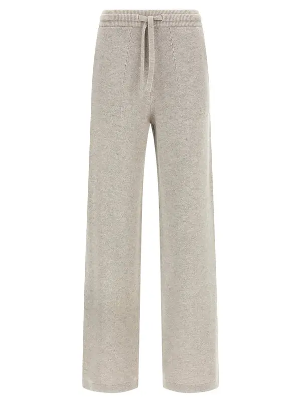 Max Mara Mmpietra' Wool And Cashmere Knit Pants - Cream
