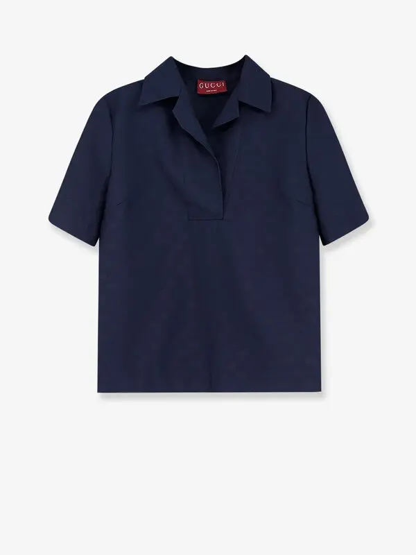 Gucci Fabric Polo Shirt With Gg Pattern - Multicolor