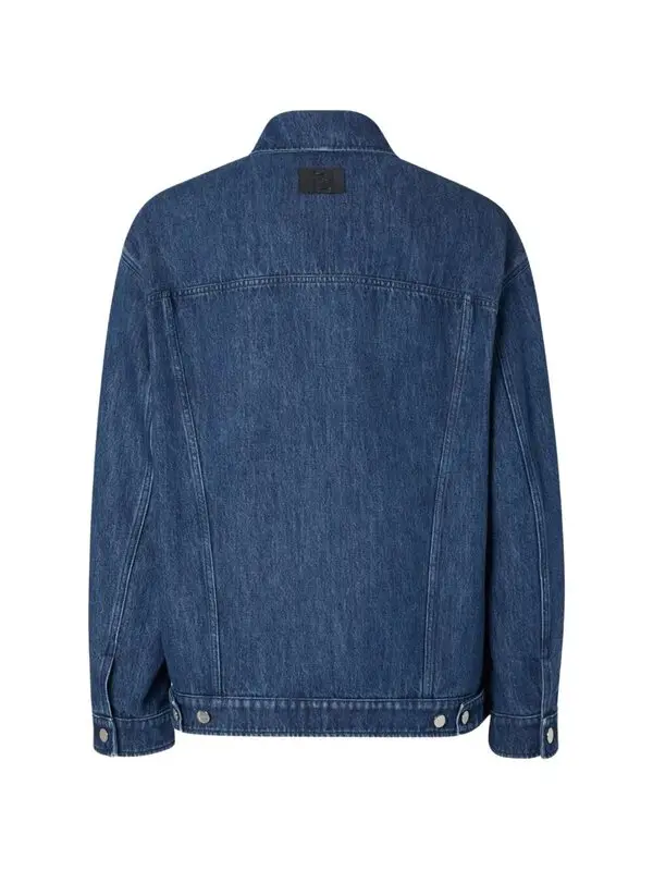Fendi Oversized Denim Jacket With Ff Motif Lining